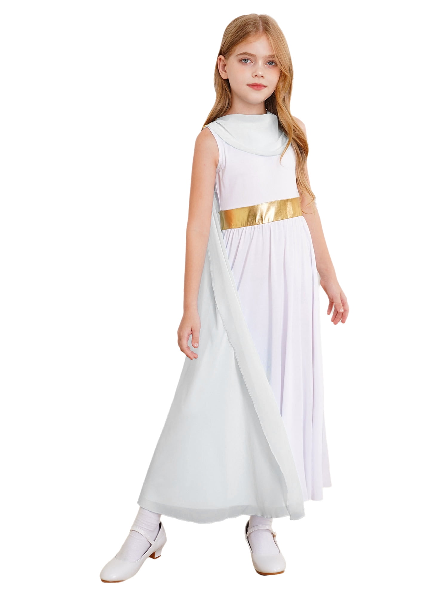 iixpin Kids Girls Ancient Greek Princess Costume Greek Toga Dress with ...