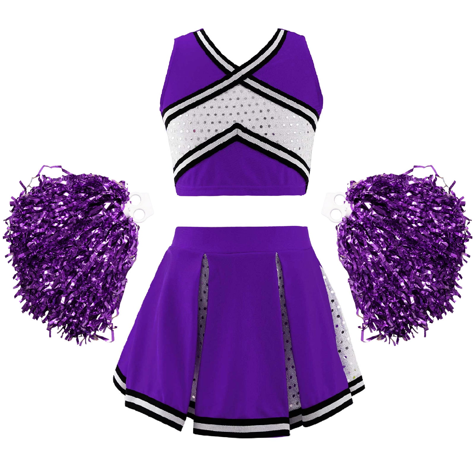 iixpin Kids Girls Cheerleading Outfit Cosplay Costume Complete Set ...