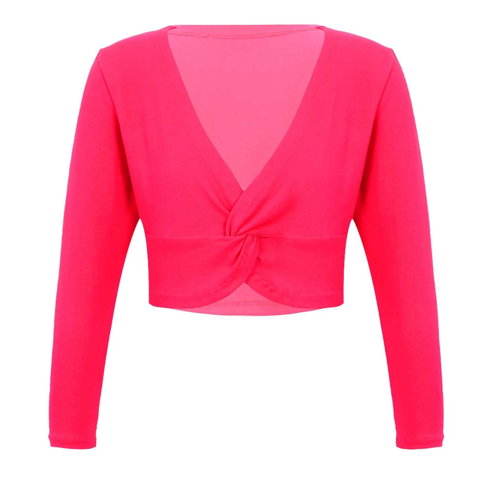 iixpin Kids Girls Classic Long Sleeve Shrug Knit Wrap Tops Leotards Ballet Dance Cardigan Dress ...
