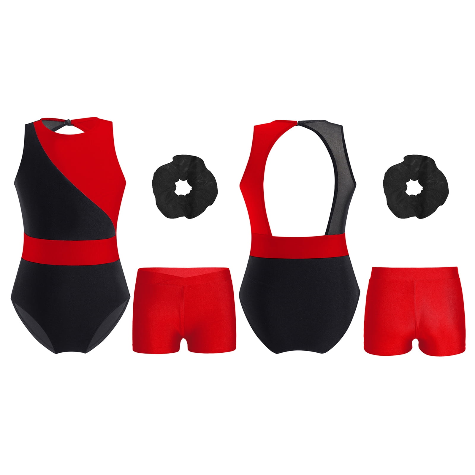 iixpin Kids Girls Tumbling Biketards Gymnastics Leotard with Shorts ...