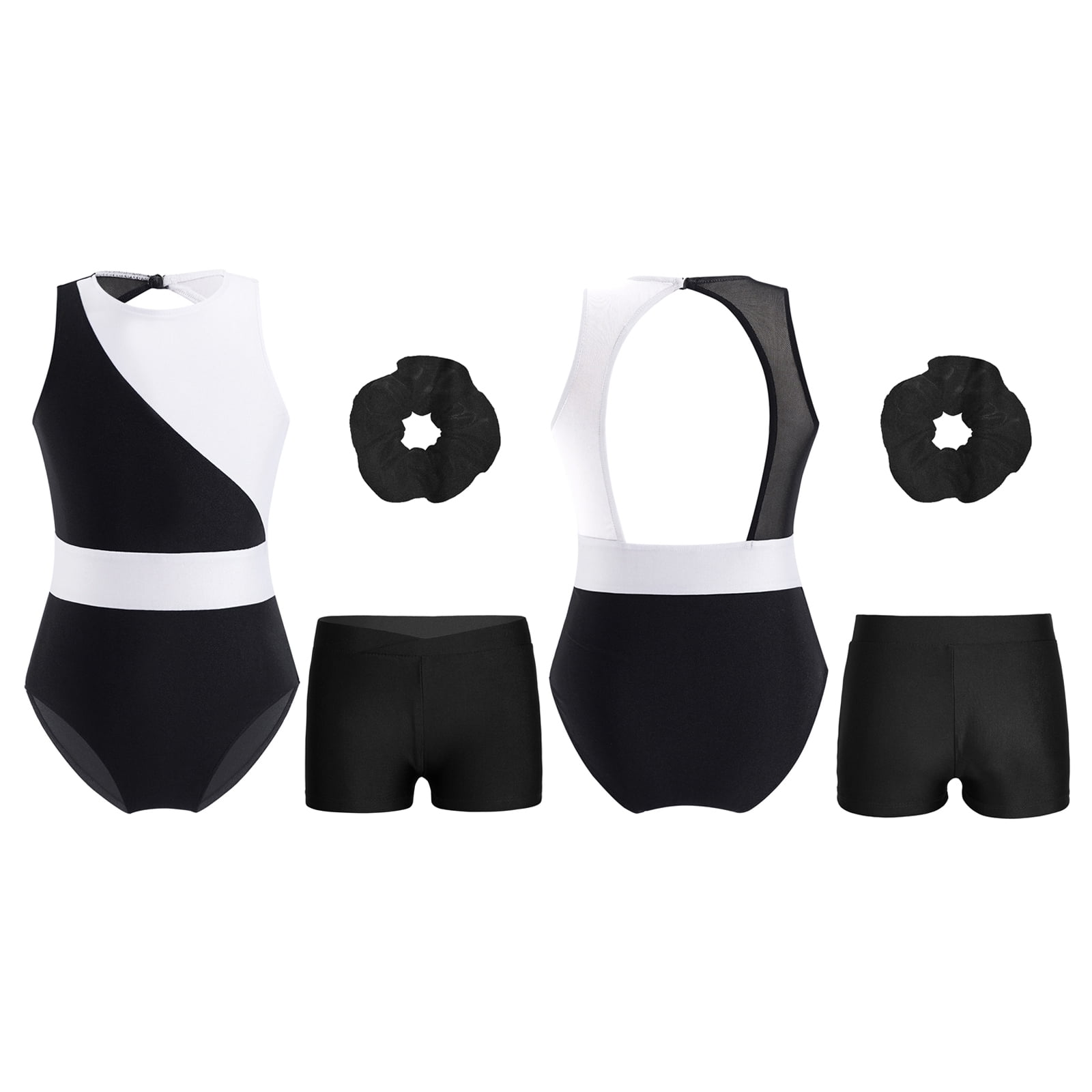 iixpin Kids Girls Tumbling Biketards Gymnastics Leotard with Shorts ...