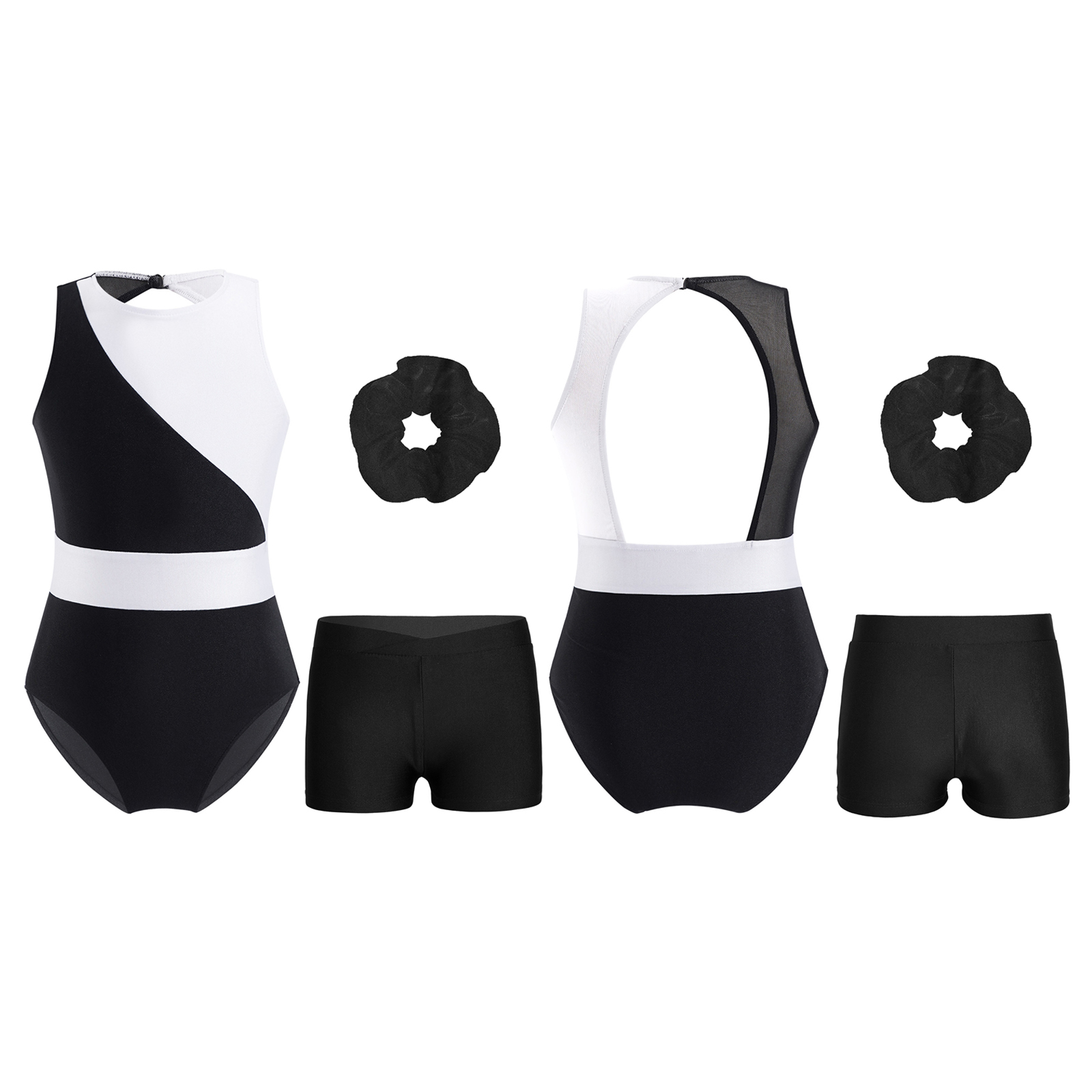iixpin Kids Girls Tumbling Biketards Gymnastics Leotard with Shorts ...
