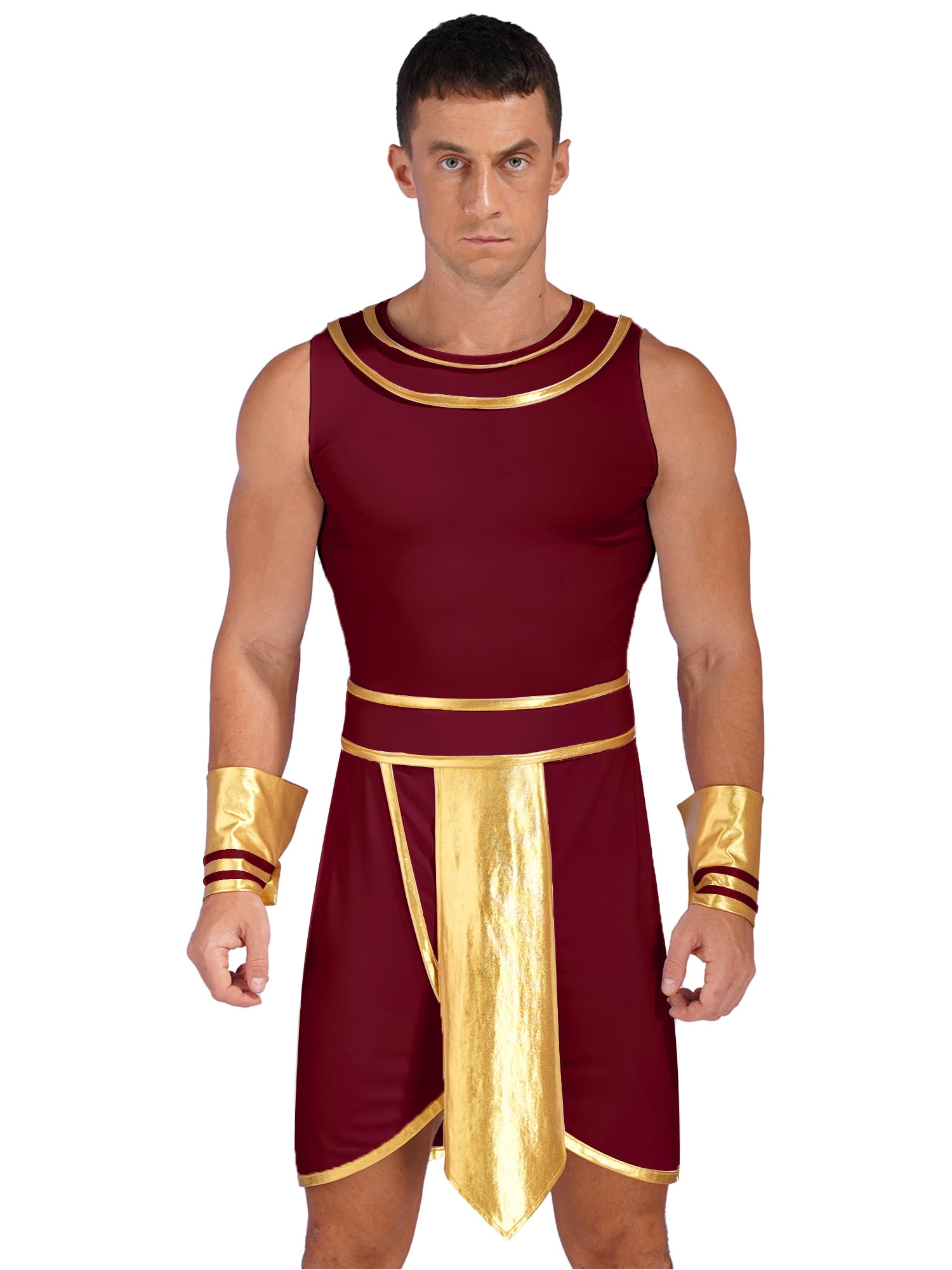 iixpin Men's 3 Pieces Mr Toga Greek God Set Toga Roman Dress with ...