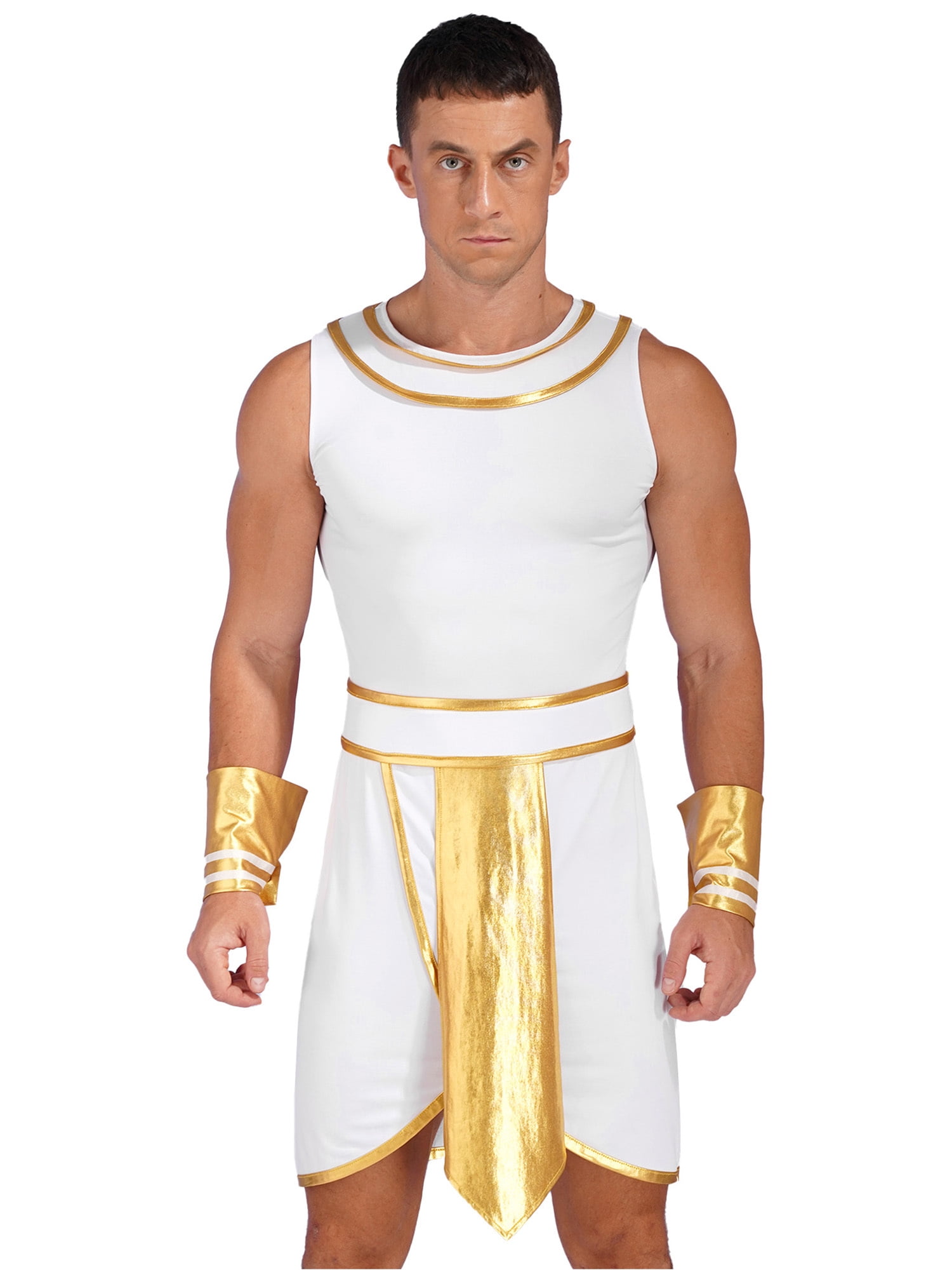 iixpin Men's 3 Pieces Mr Toga Greek God Set Toga Roman Dress with ...
