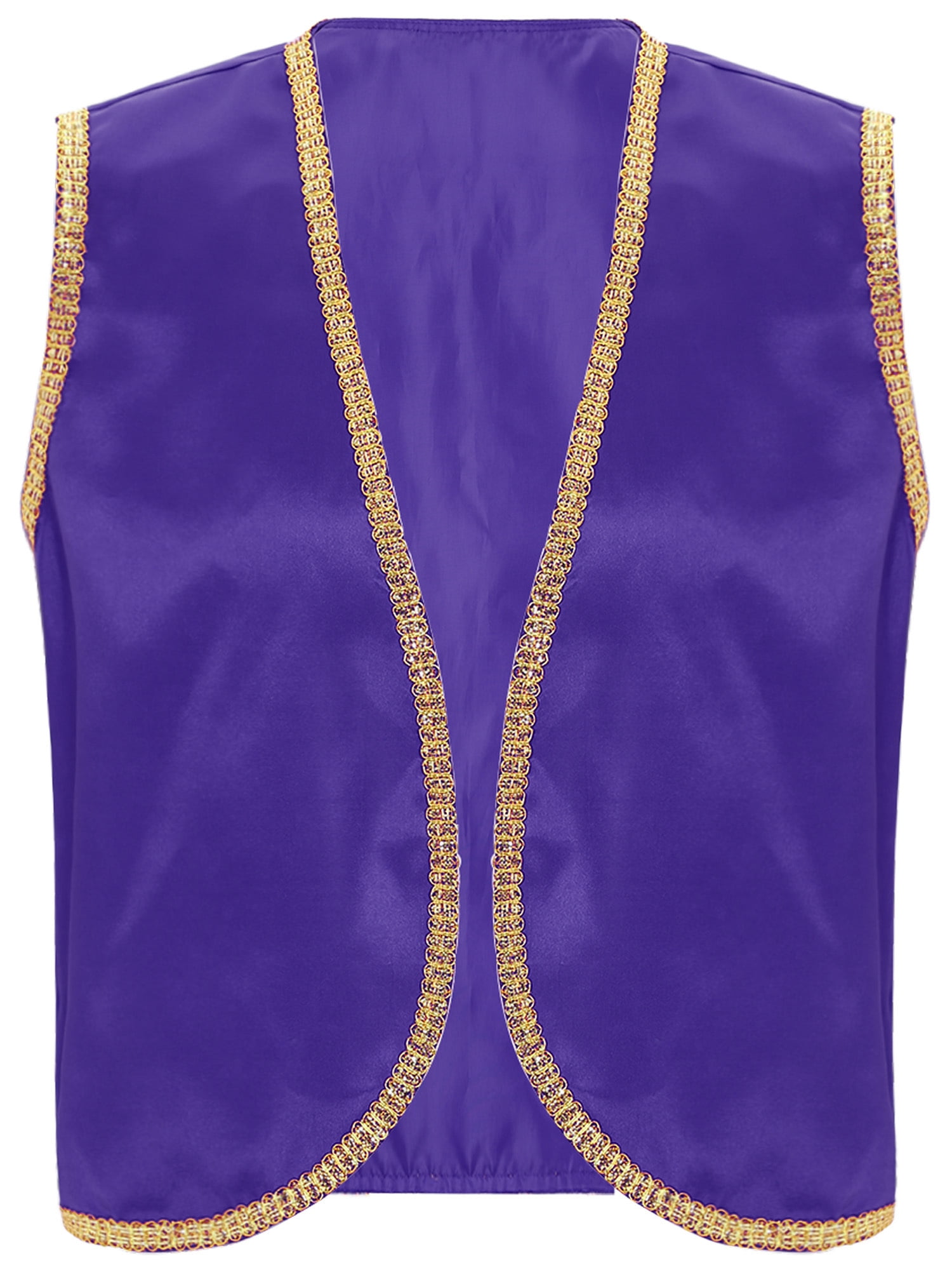iixpin Mens Halloween Deluxe Arabian Prince Vest Shiny Stain Open Front ...