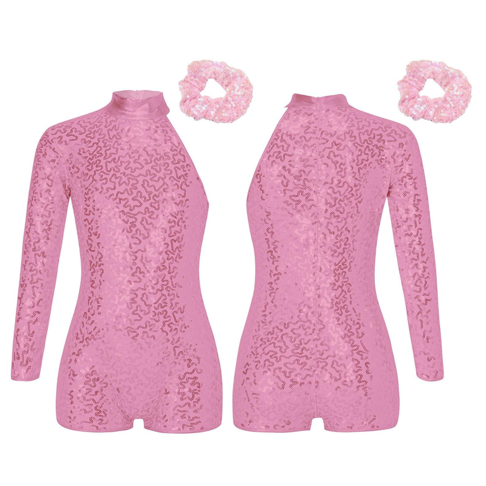 iixpin Sequins Leotards for Girls Gymnastics Shorty Unitards Kids Dance ...
