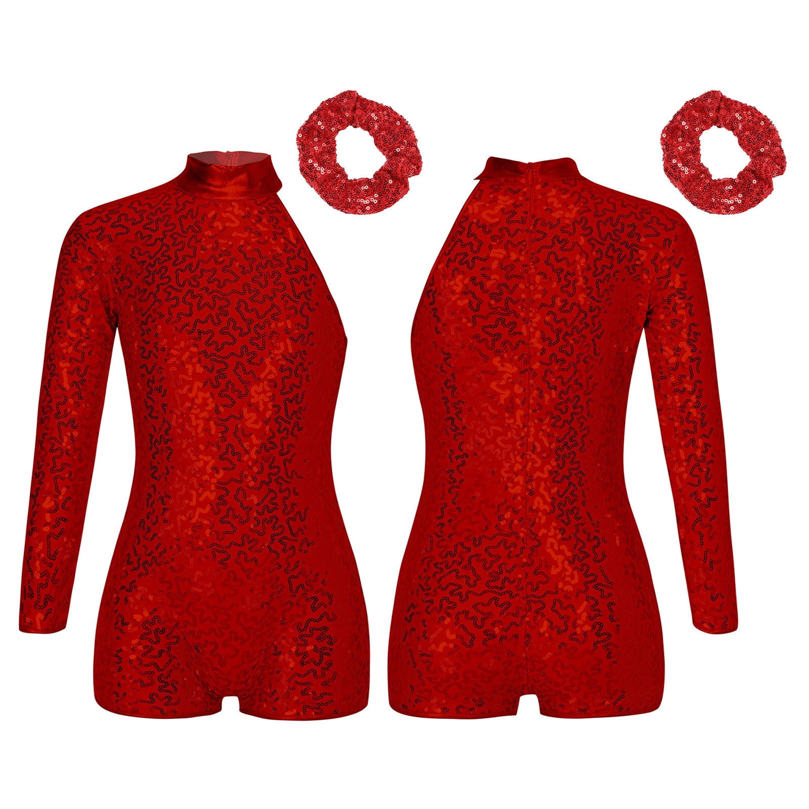 iixpin Sequins Leotards for Girls Gymnastics Shorty Unitards Kids Dance ...