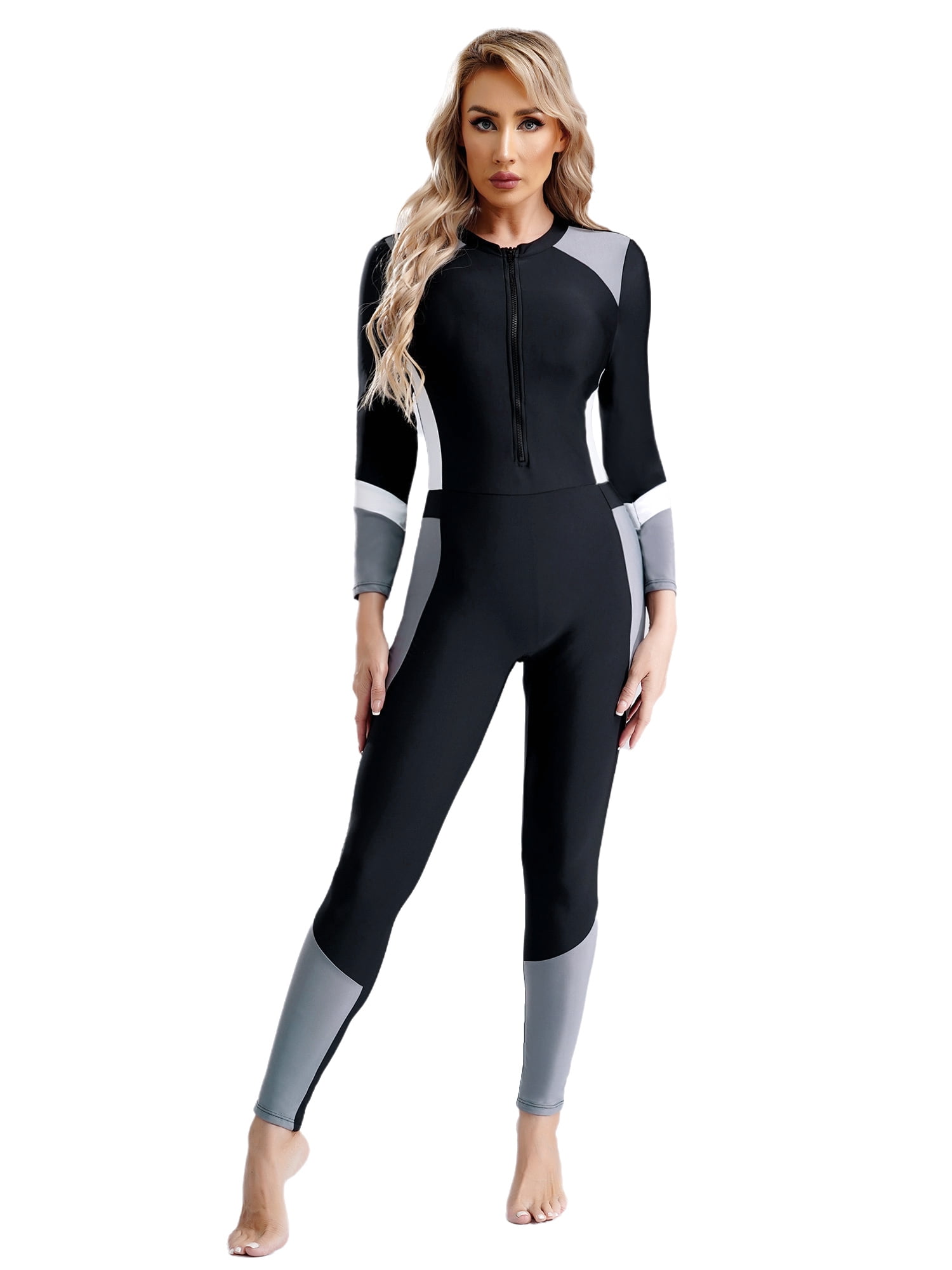 iixpin Women Long Sleeve Upf 50+ Full Body Cover Swimsuits Professional Thermal Wetsuits ...