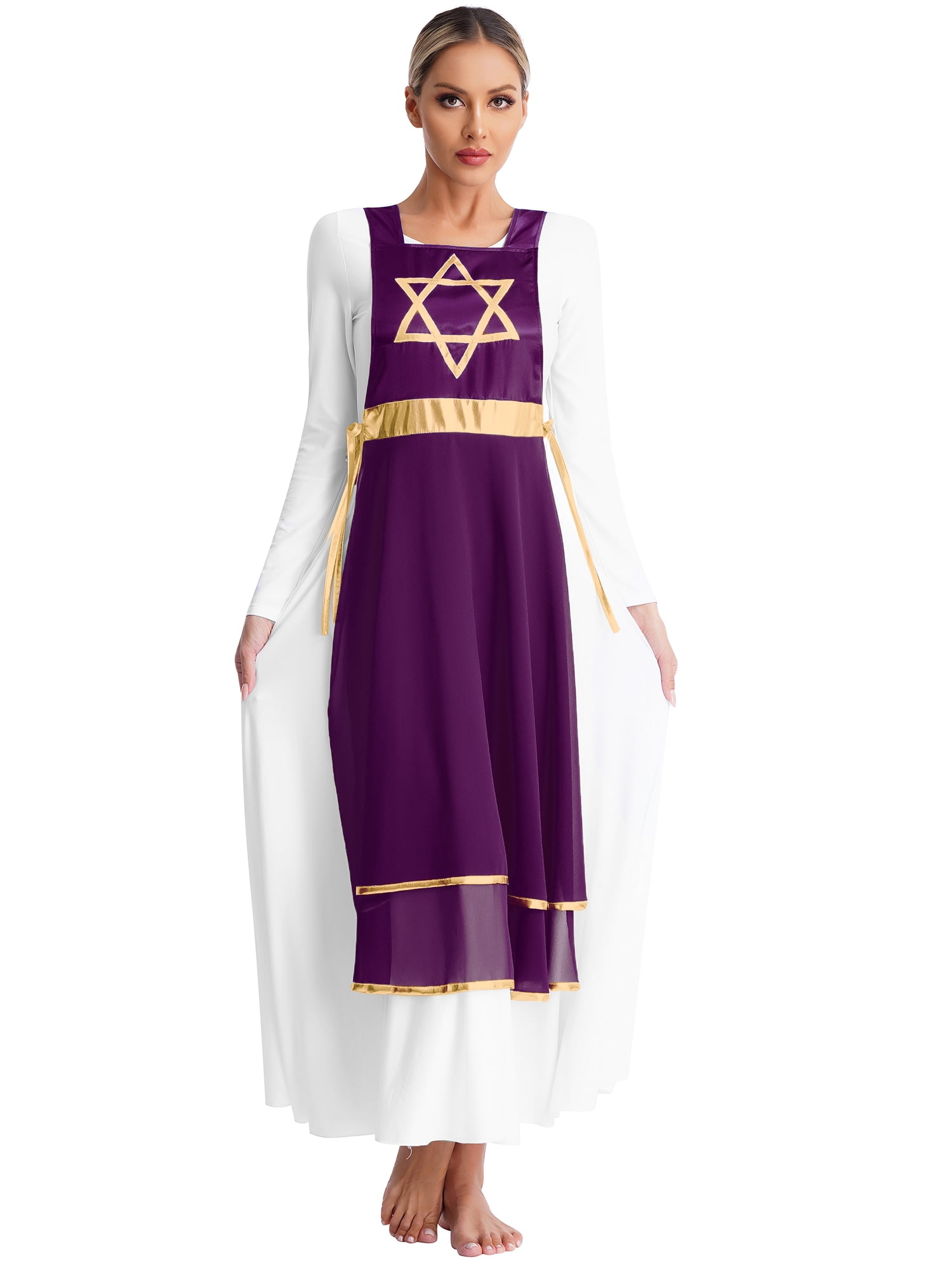 iixpin Women Sleevelesss Praise Tunic Overlay Church Choir Worship ...