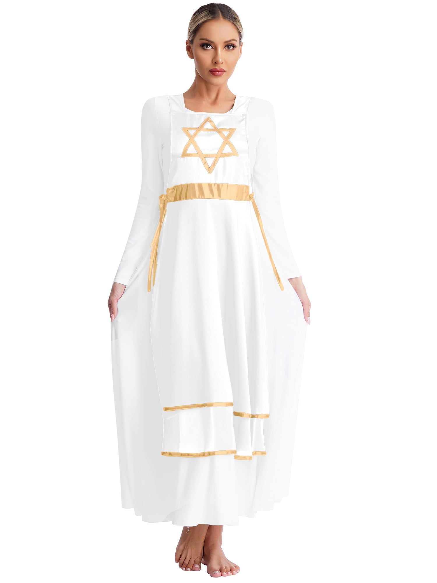 iixpin Women Sleevelesss Praise Tunic Overlay Church Choir Worship ...