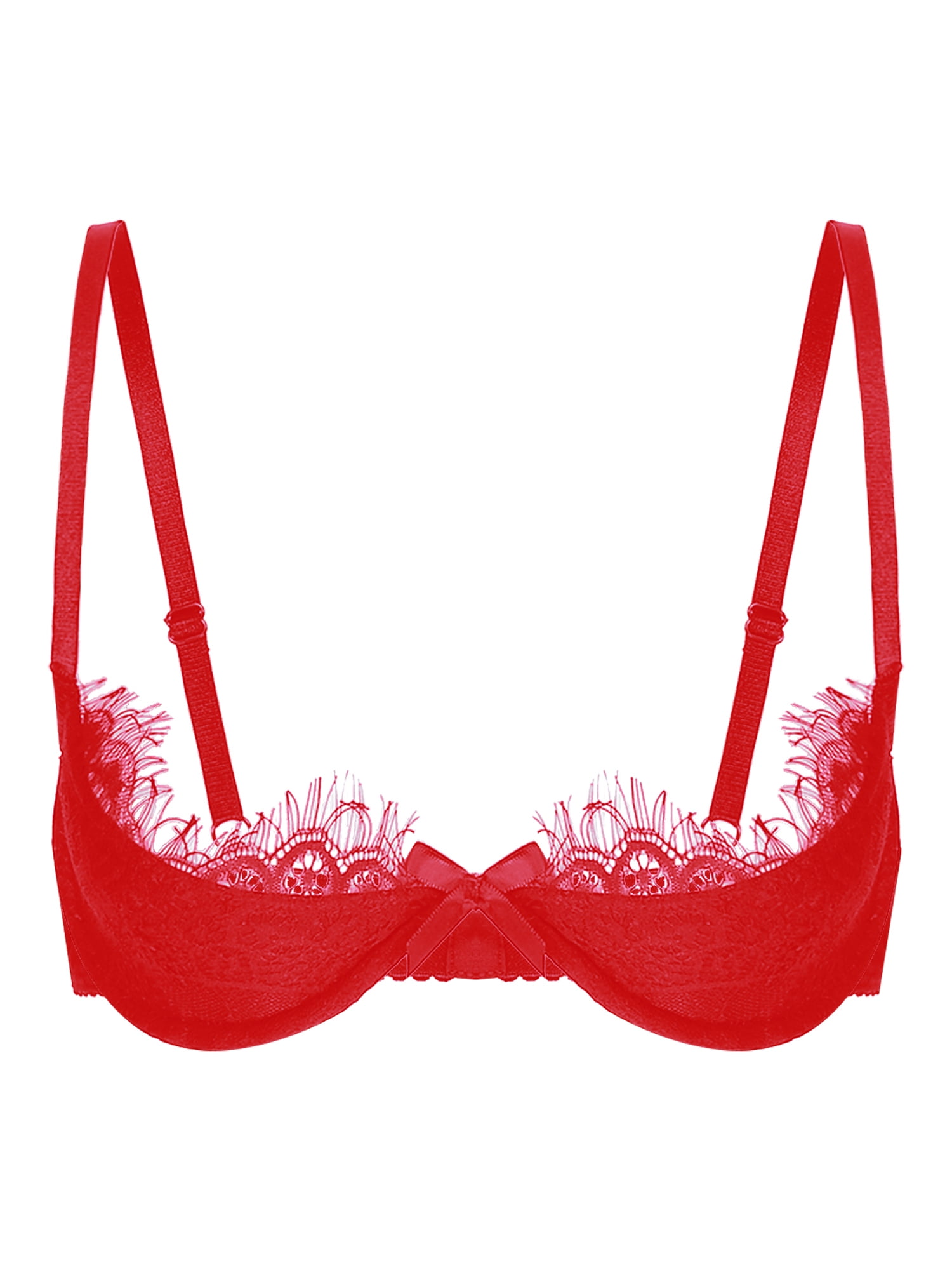 Iixpin Womens 1 4 Cup Push Up Shelf Bra Underwired Push Up Bra Lace