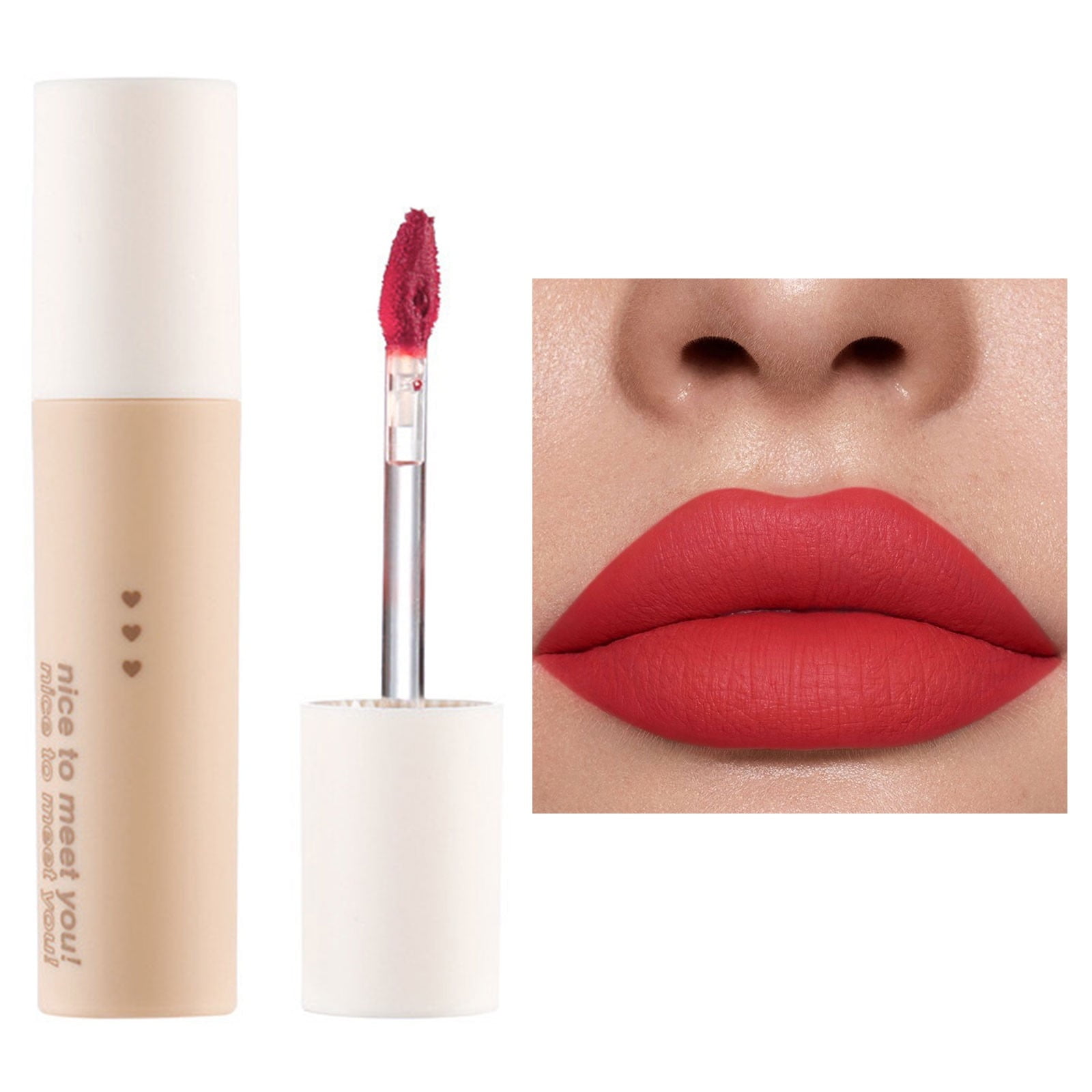 iju7gthy Air Cheese Lip Mud Silky Lip Glaze Lipstick Does Not Fade Non ...