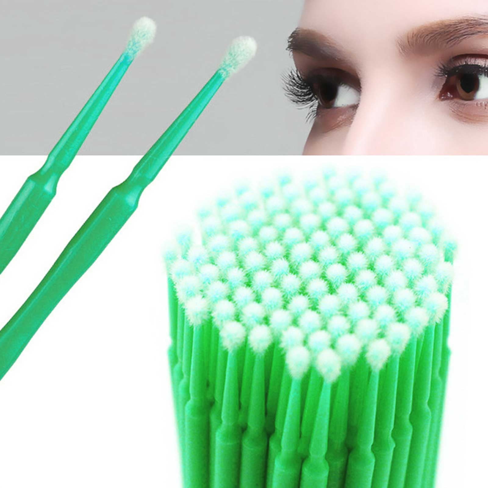 iju7gthy Roller 100PC EyeExtension Micro Brushes Cotton Disposable ...