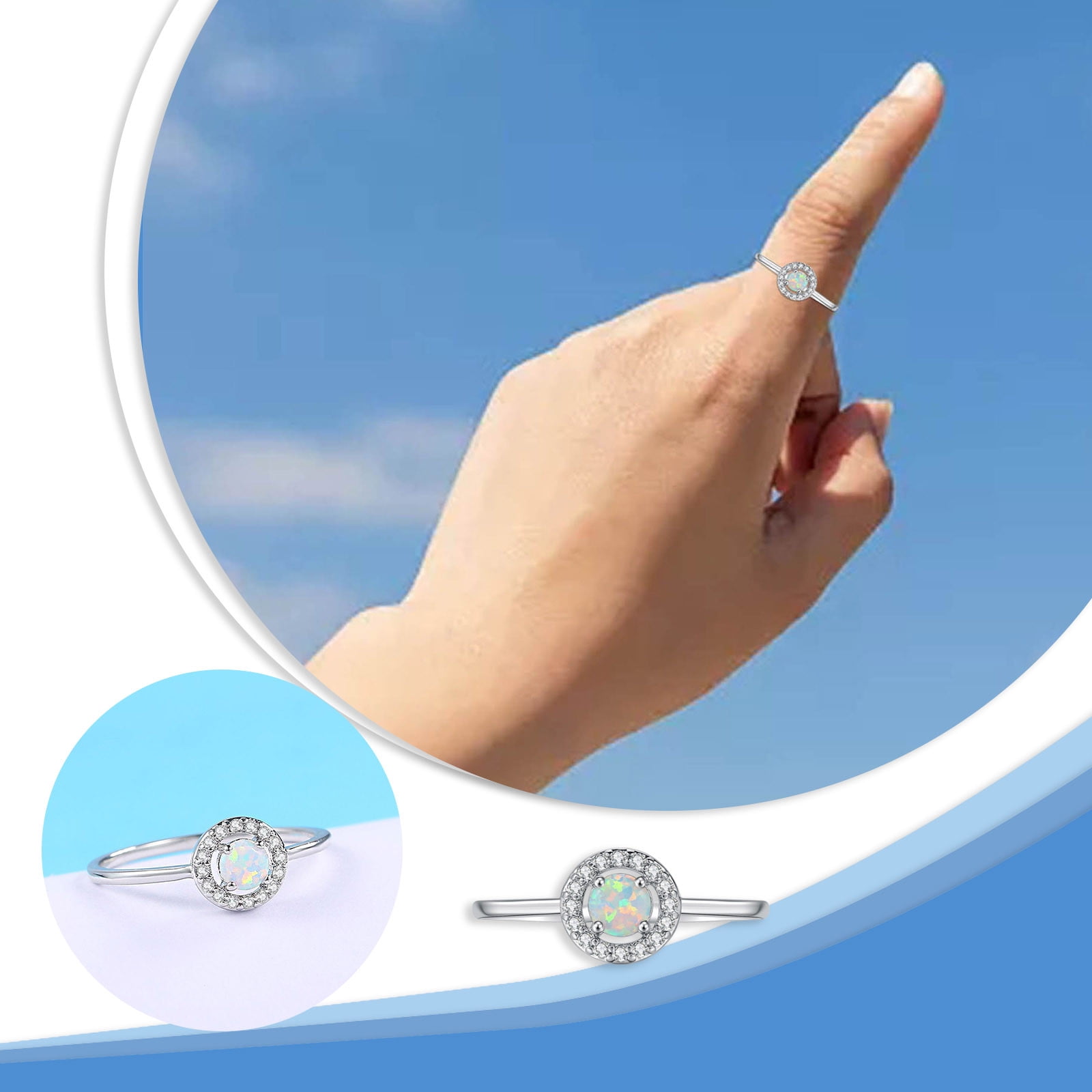 iju7gthy Size 5 Ring Set Delicate Ring Simple Fashion Personality ...