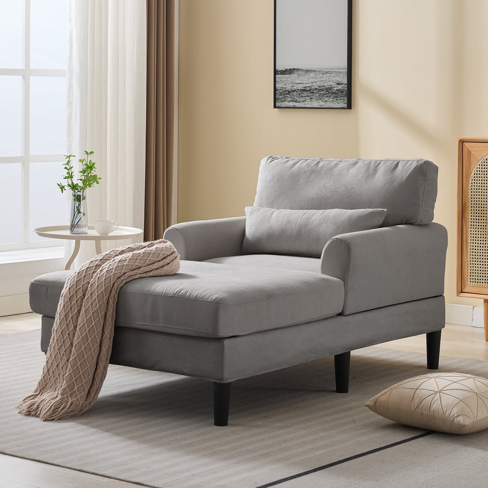ijuicy Chaise Lounge Chair, Modern Lounge Chair Indoor, Oversized Comfy ...