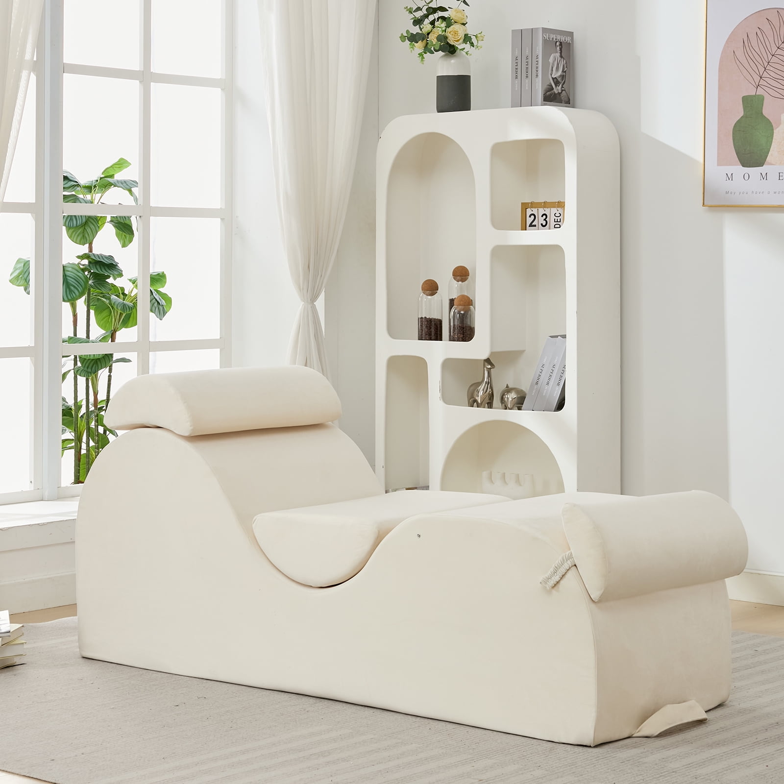 ijuicy Chaise Lounge Chair for Yoga, Chaise Lounge with Headrest ...