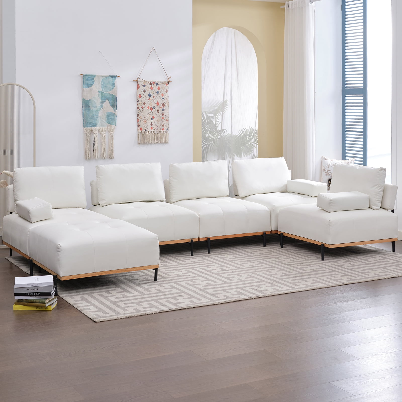 ijuicy Modular Sectional Sofa with Technical Fabric upholstered, L/U Shaped Free Combination ...