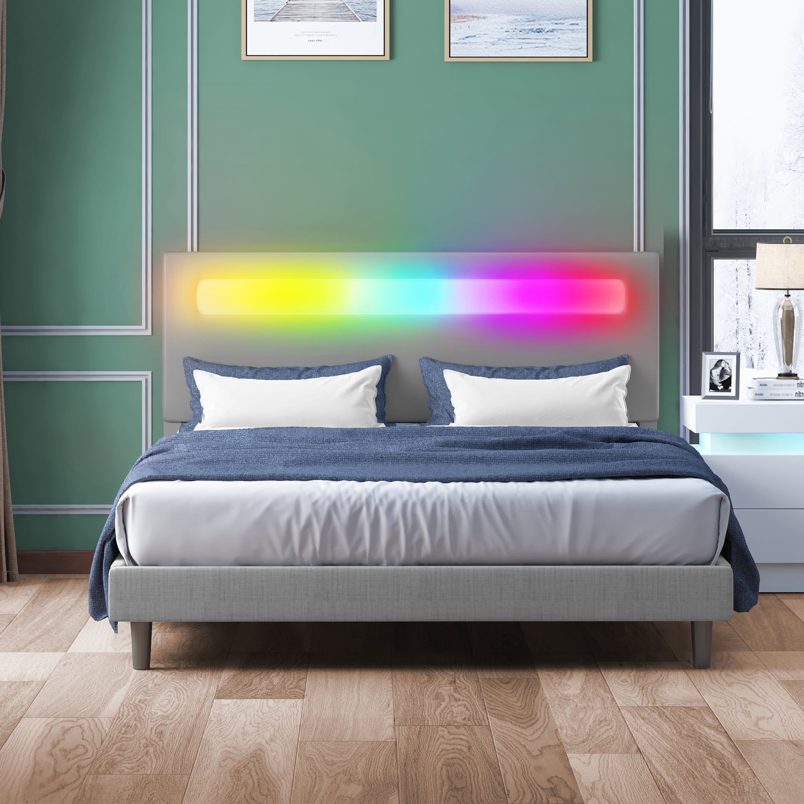 King bed frame headboard compatible store