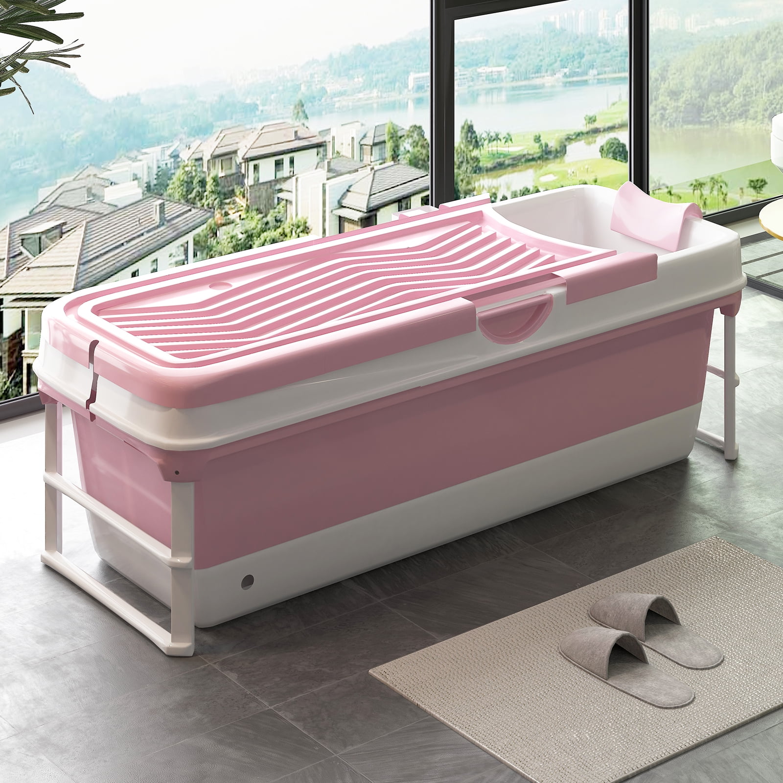 ijuicy Portable Bathtub for Adult, Large Foldable Bathtub with 2 ...