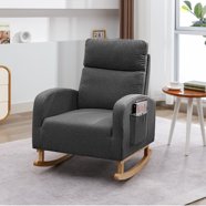 Mid-Century Modern Jayce Gray Rocking Chair - Walmart.com