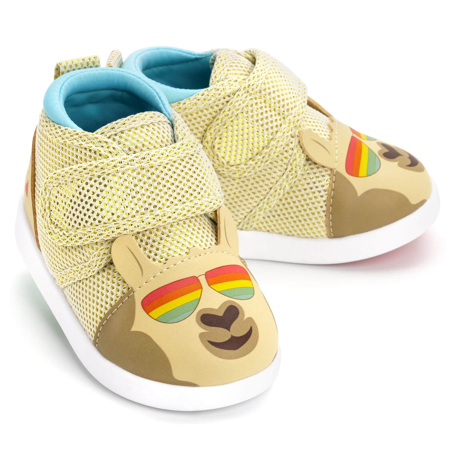 ikiki Cool Llama Squeaky Toddler Shoes | Sparkly Gold - Walmart.com