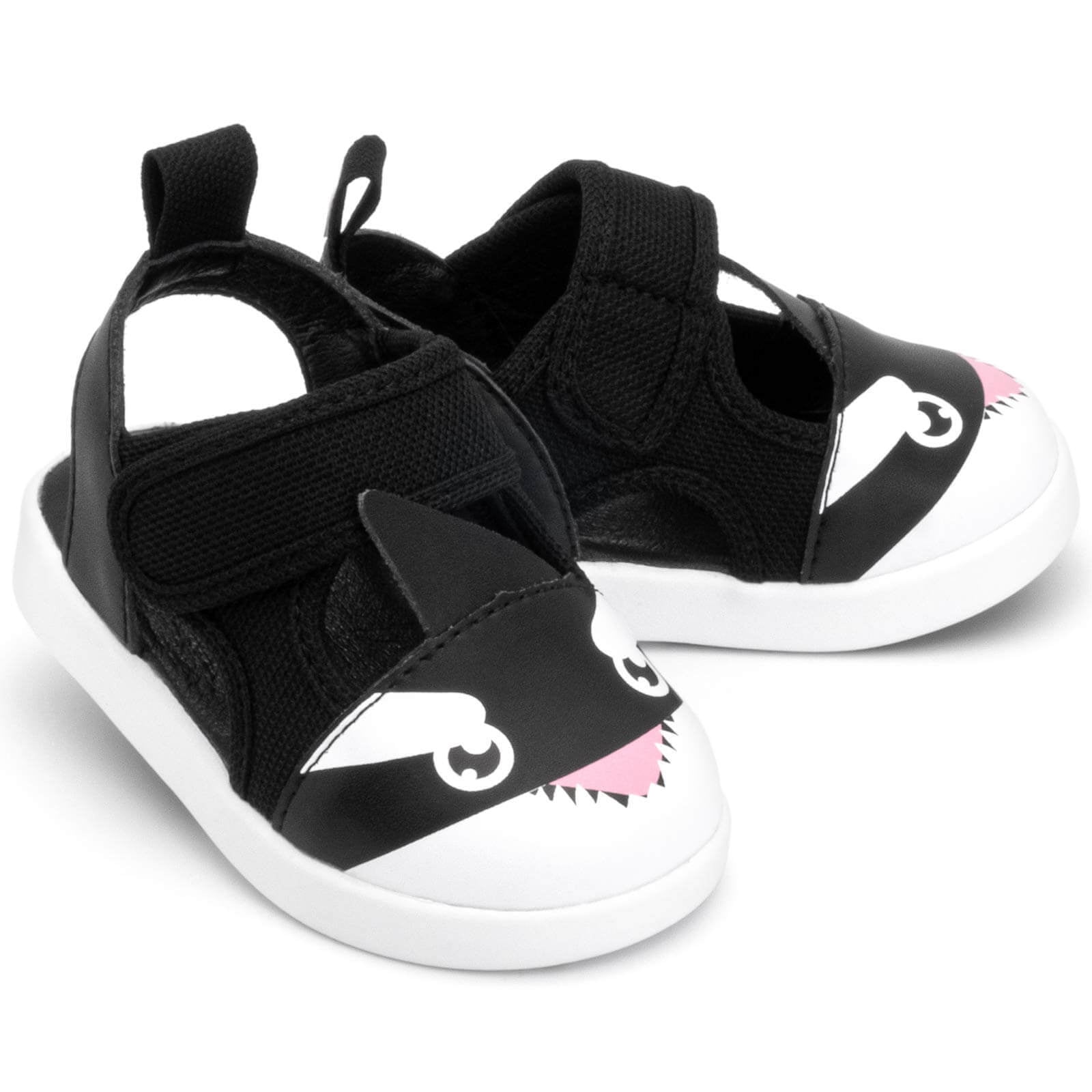 ikiki Killer Whale Squeaky Toddler Sandals | Black - Walmart.com