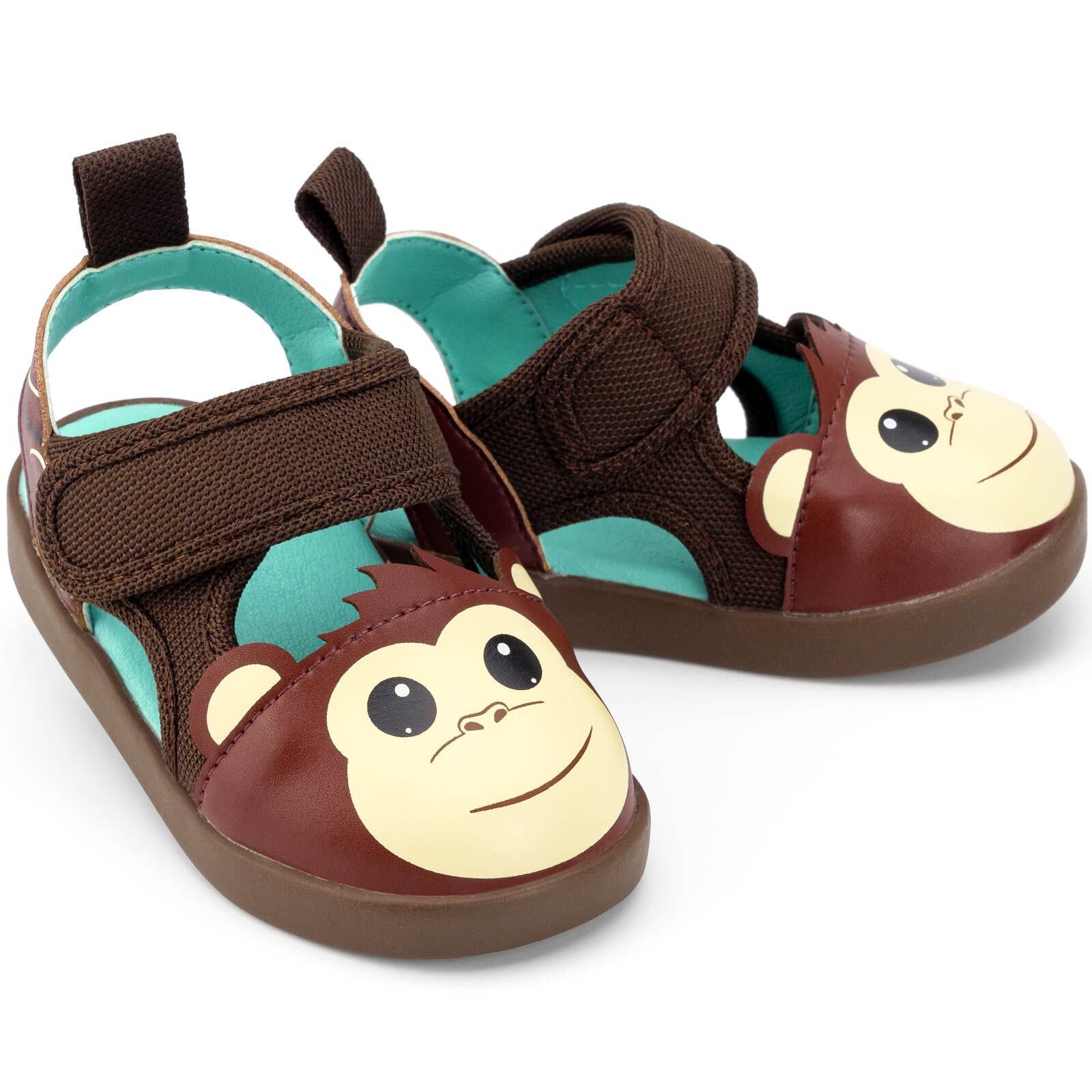 ikiki Monkey Squeaky Toddler Sandals | Brown - Walmart.com