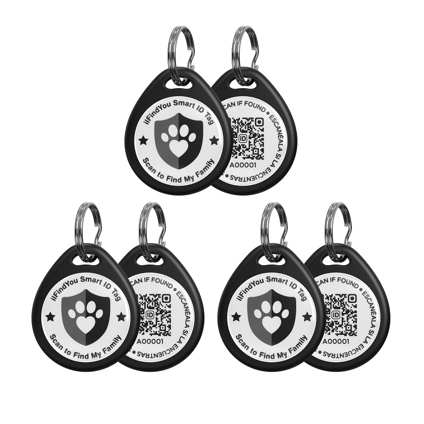 ilFindYou 3 Pack Cat Tags Personalized Small, QR Code Cat Name Tag for ...