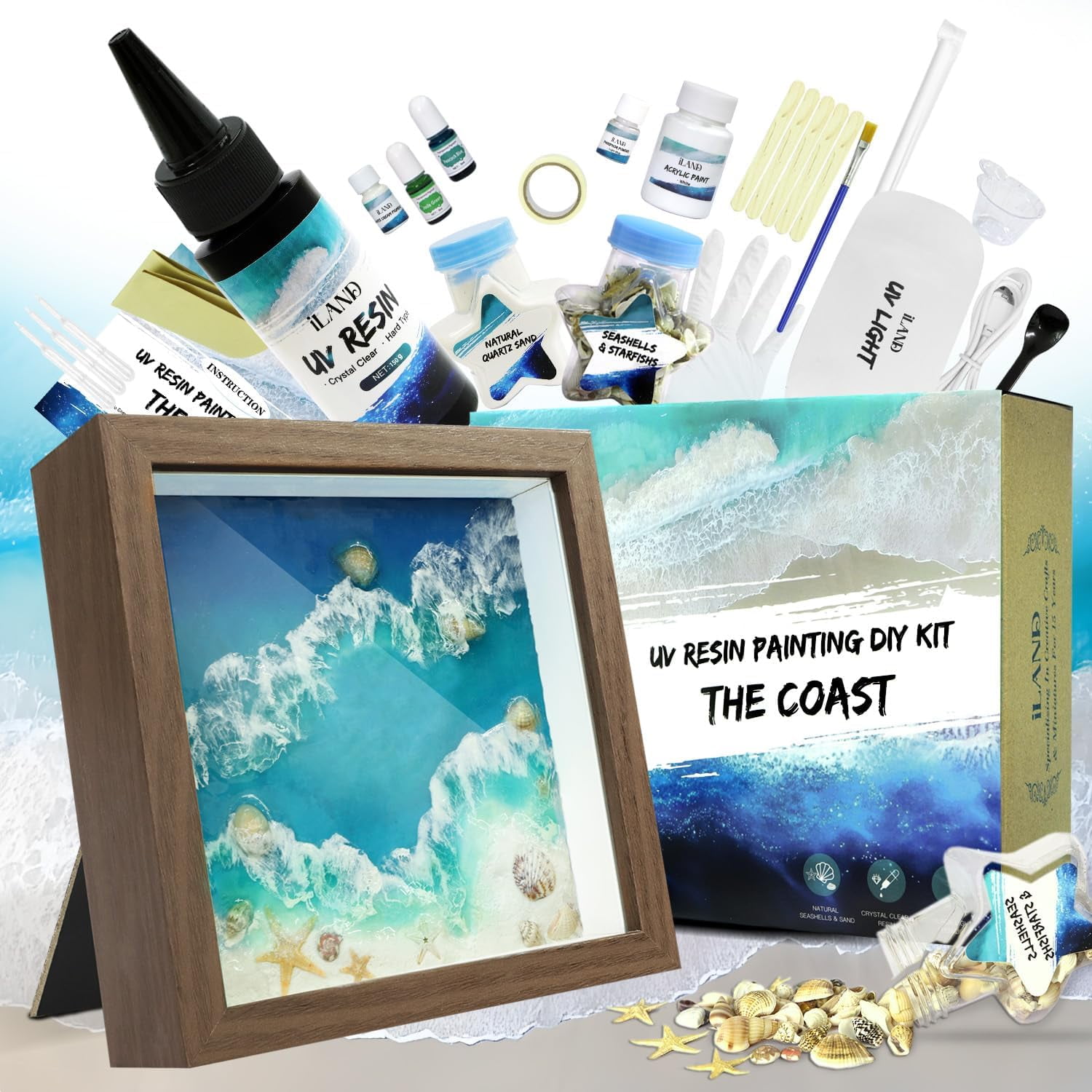 iland Crafts for Adults of Resin Art Kit as DIY Crafting Beach Ocean ...