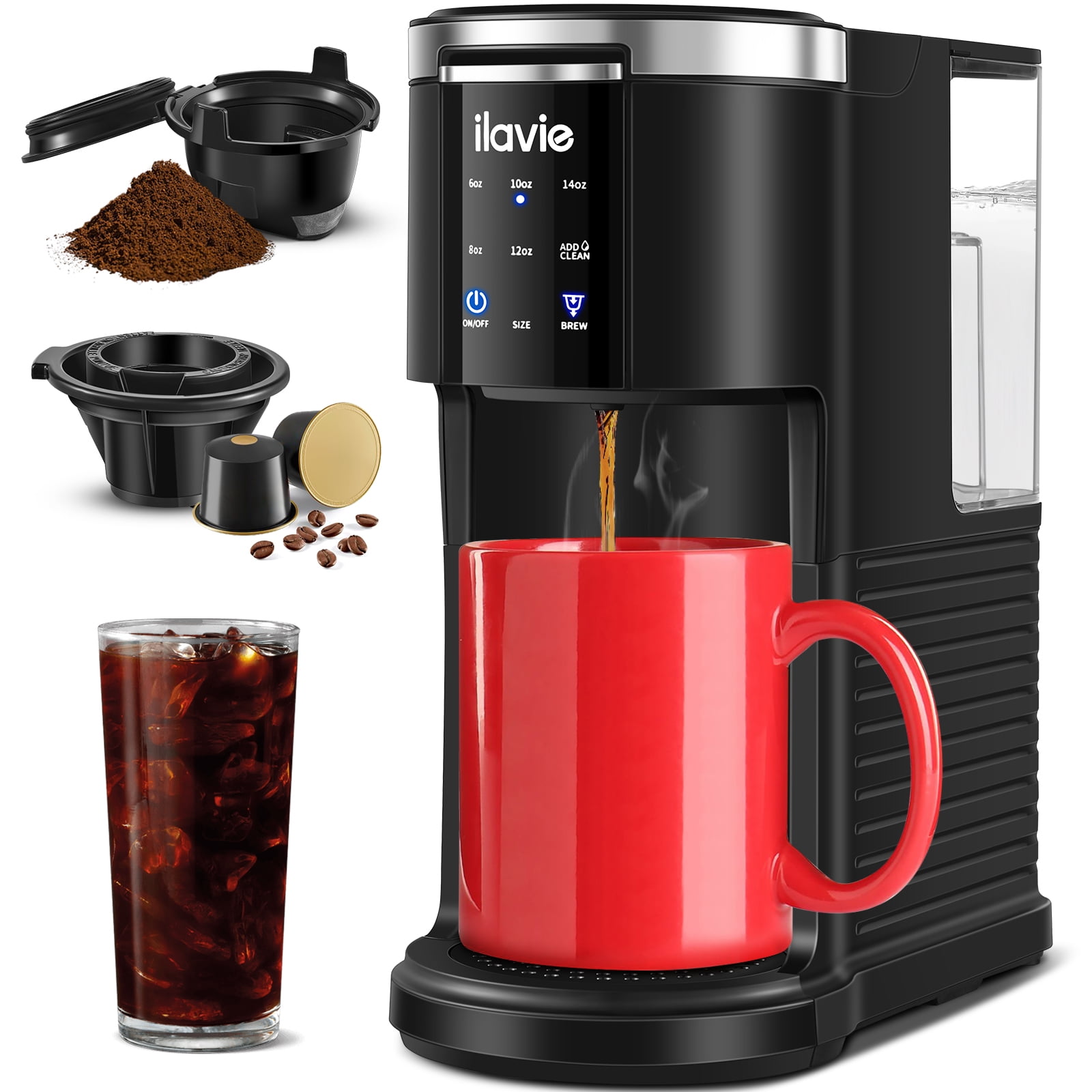 ilavie Single Serve Coffee Brewer, Small Coffee Maker for K-Cups ...
