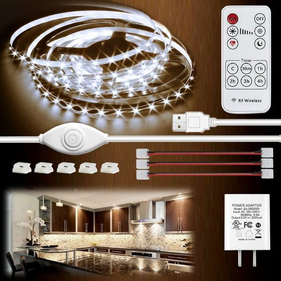 SHIQI-LED Under Cabinet Lighting Dimmable with RF Remote Control, 6 LED ...