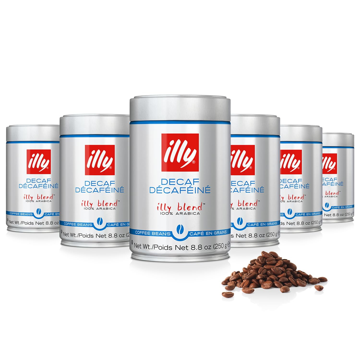 illy Decaf Whole Bean Coffee, Classico Decaffeinated Medium Roast, 100% ...