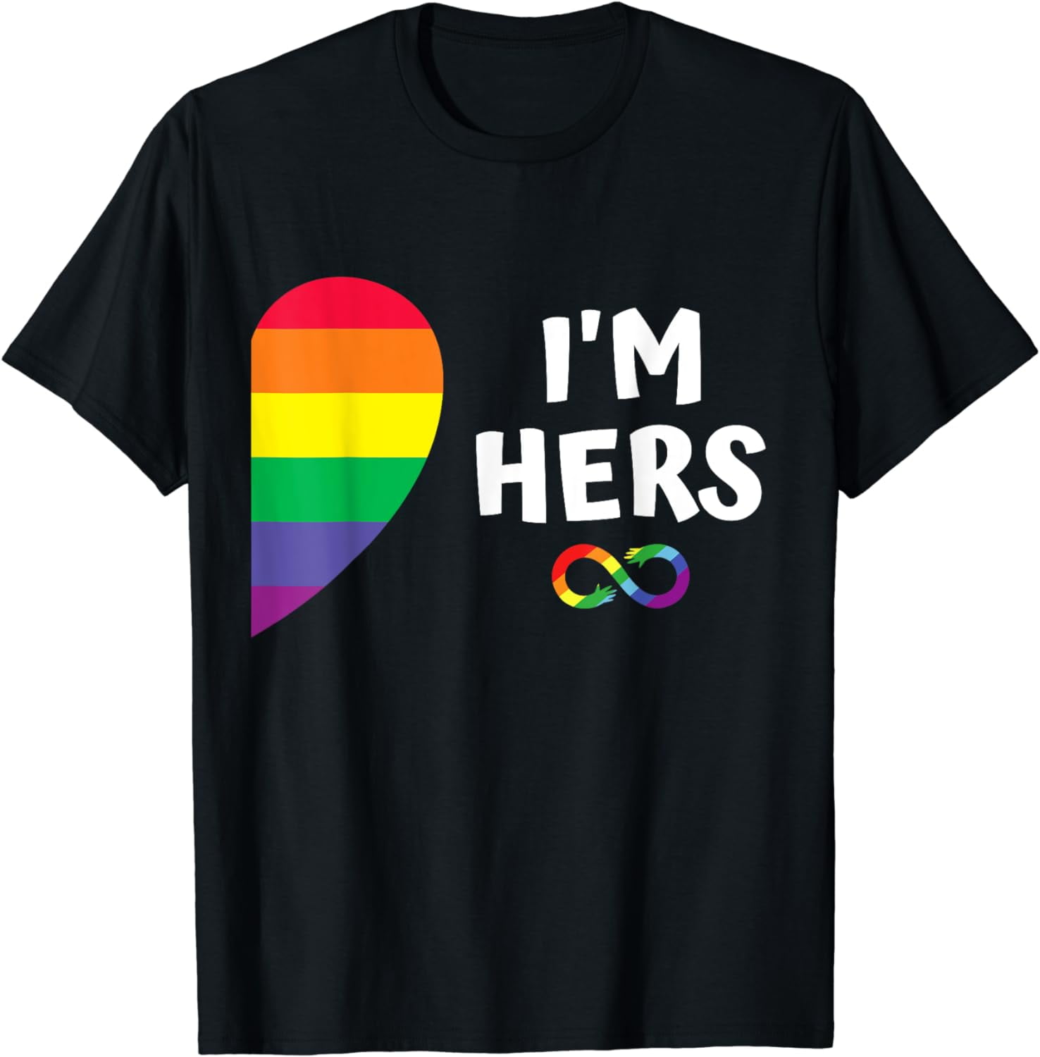 im hers shes mine matching for pride lesbian couples LGBTQ T-Shirt Black - Walmart.com