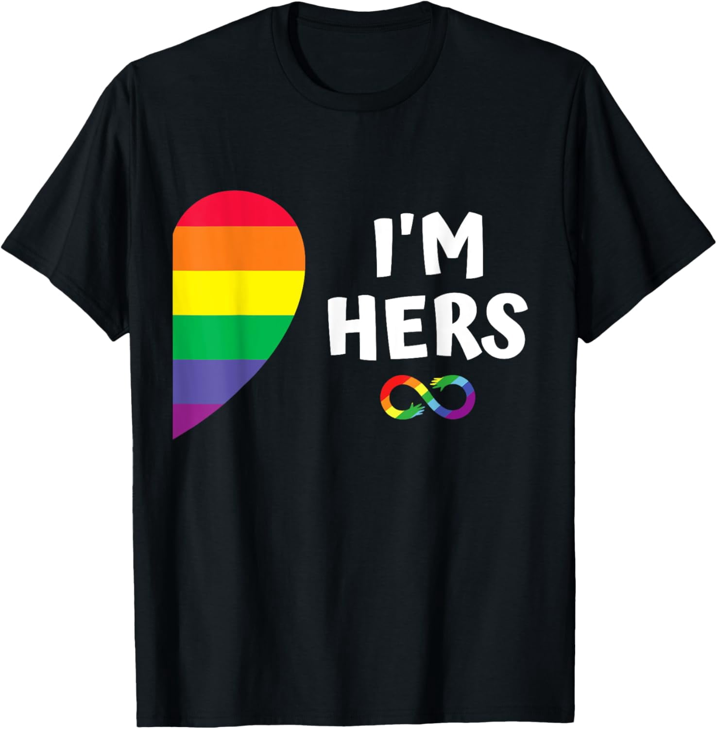 im hers shes mine matching for pride lesbian couples LGBTQ T-Shirt ...