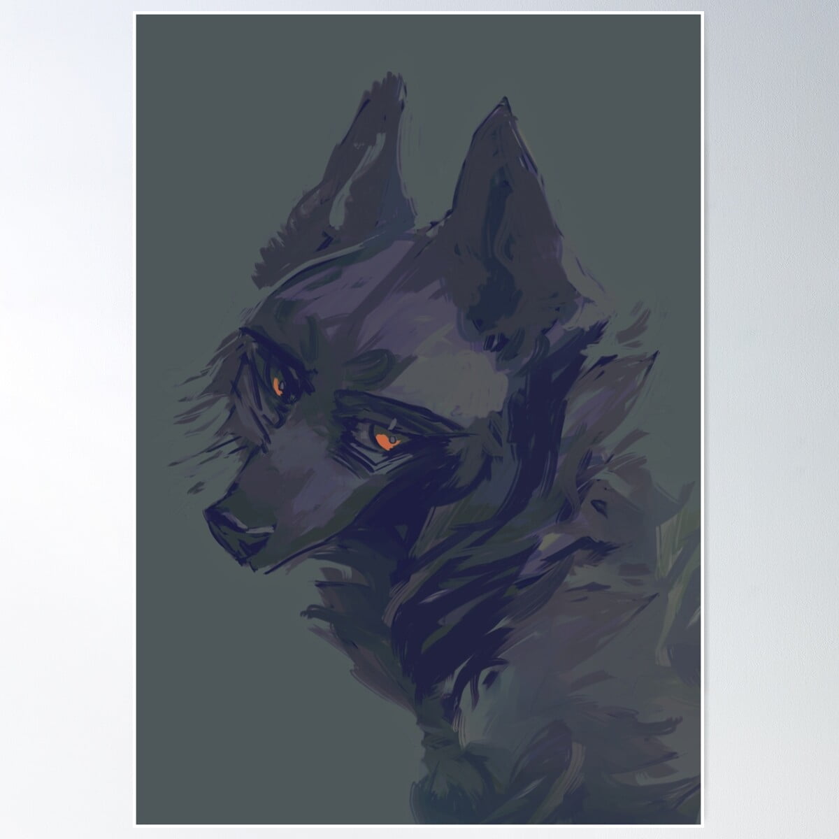 im tired (furry wolf painting) Poster, 12x18 UNFRAMED - Walmart.com
