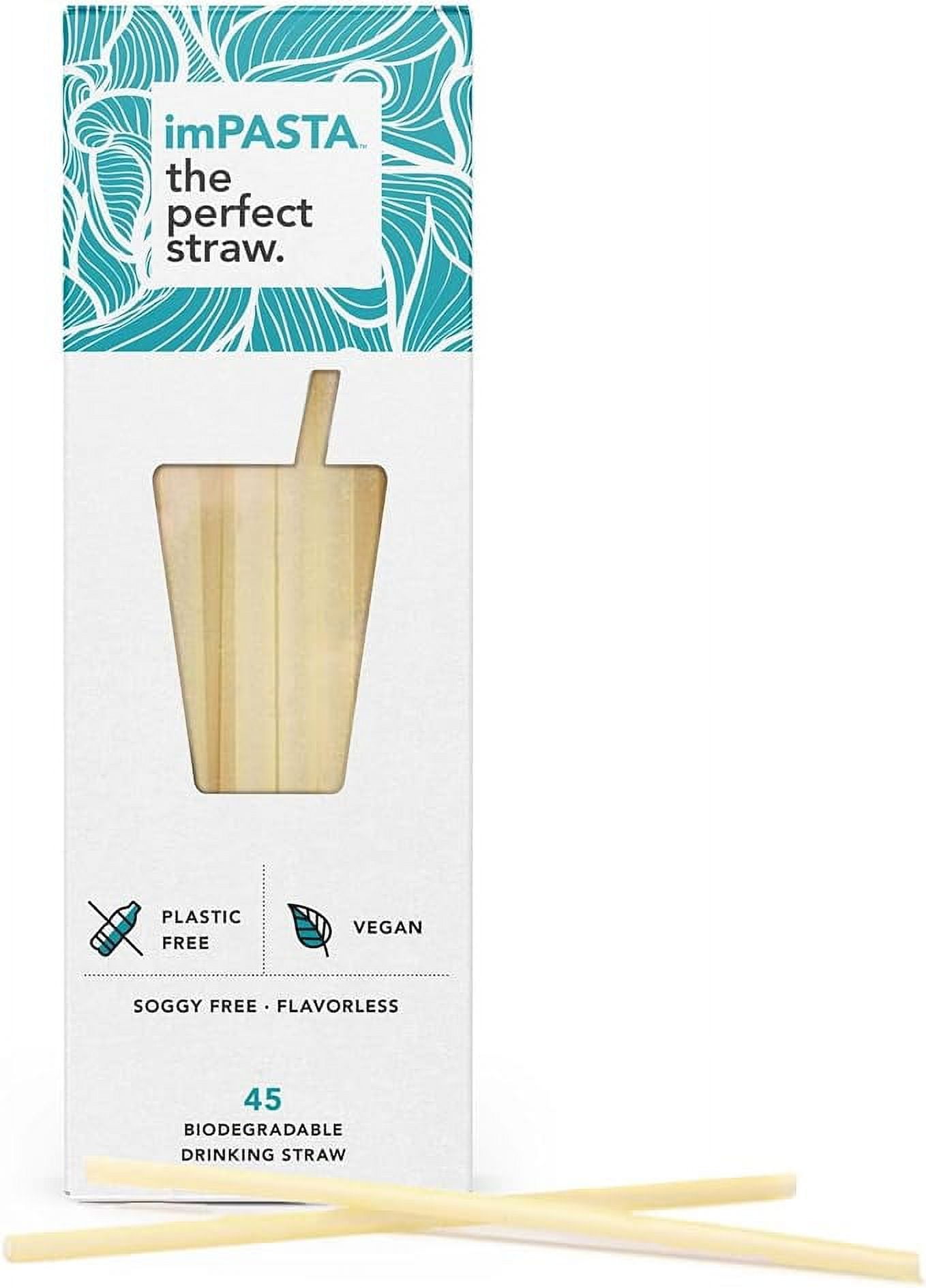 imPASTA Straws Biodegradable Drinking Straws - Vegan-Friendly, Gluten ...