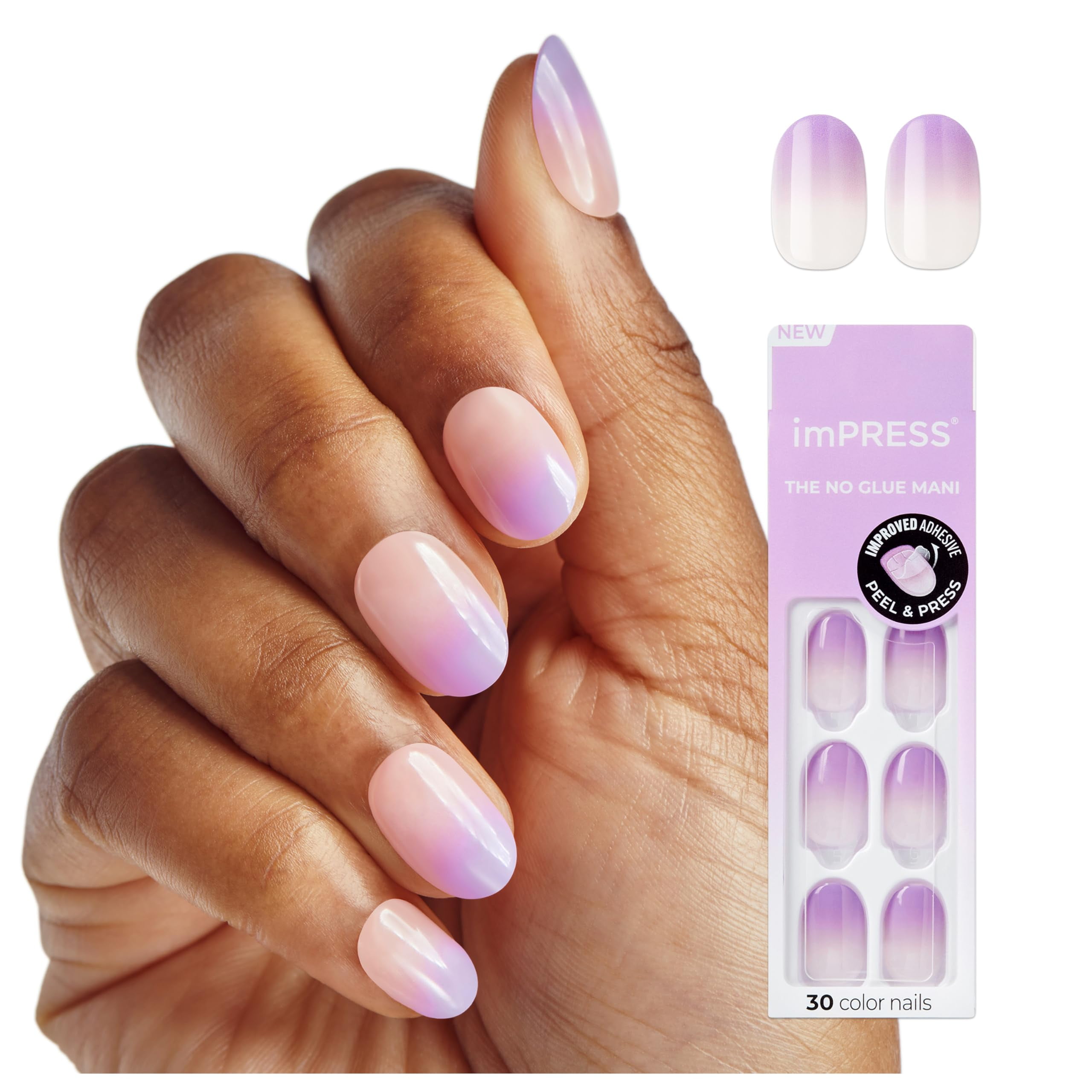 imPRESS Color Ombre Press ESF27 On Nails, 'Take Purple, Short Oval ...