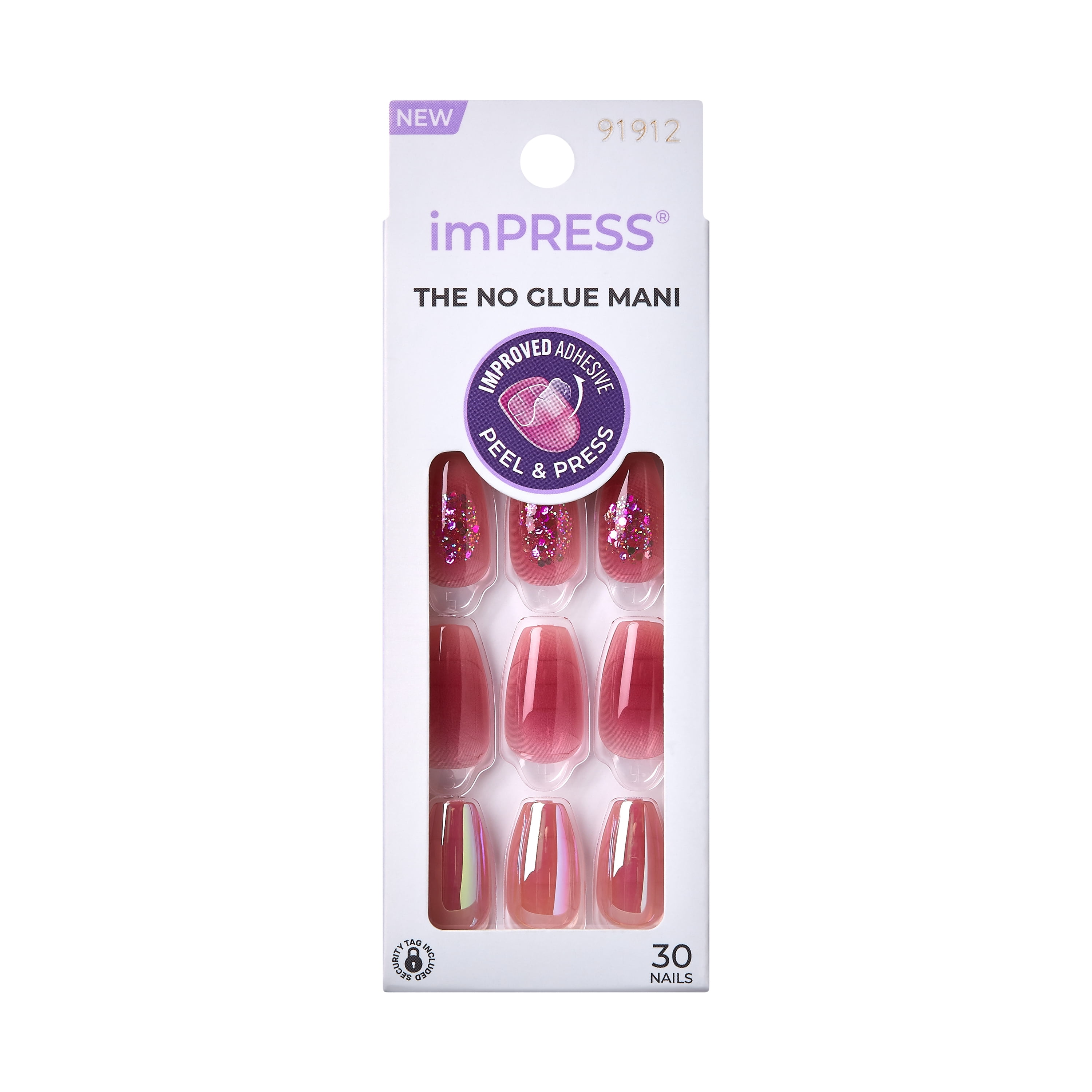 imPRESS French Press-On Nails, Model, White, Short Length, Squoval ...