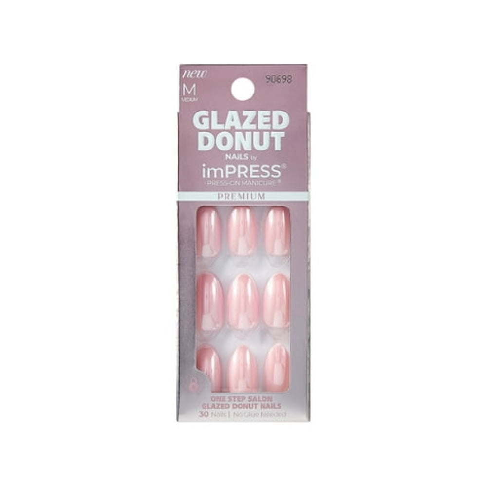 imPRESS Glazed Donut Press-On Nails, No Glue Needed, Pink, Medium ...