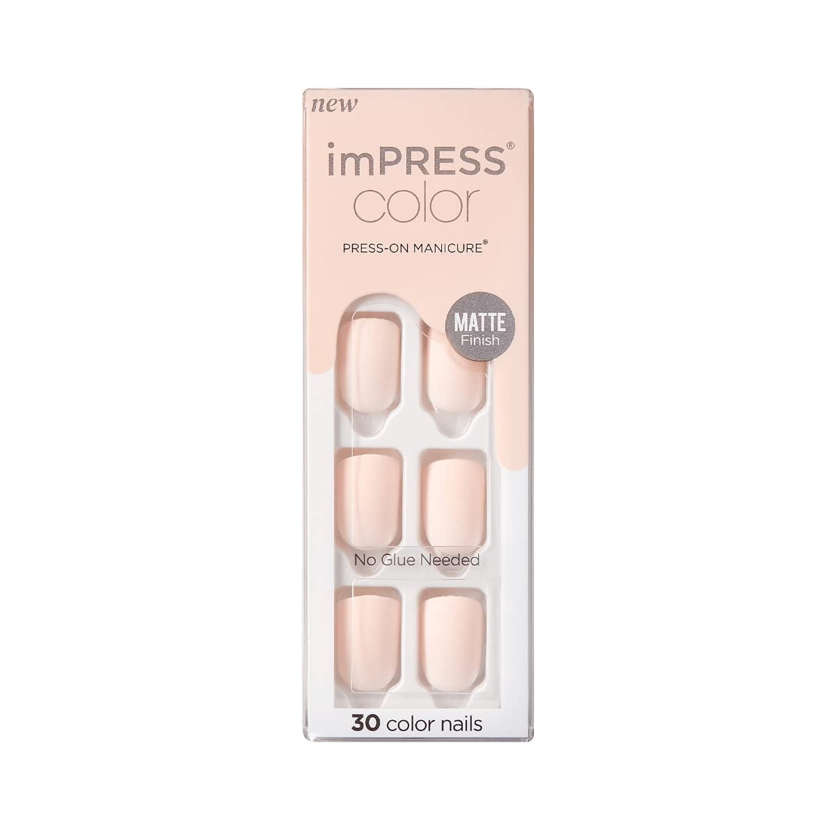 imPRESS KISS Color Press-On OIF8 Manicure Fake Nails, Lovely - Short ...