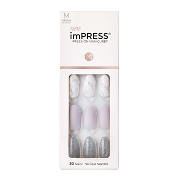 imPRESS Holiday Press-On Nails, Very Merry, Blue, Short Length, Square ...