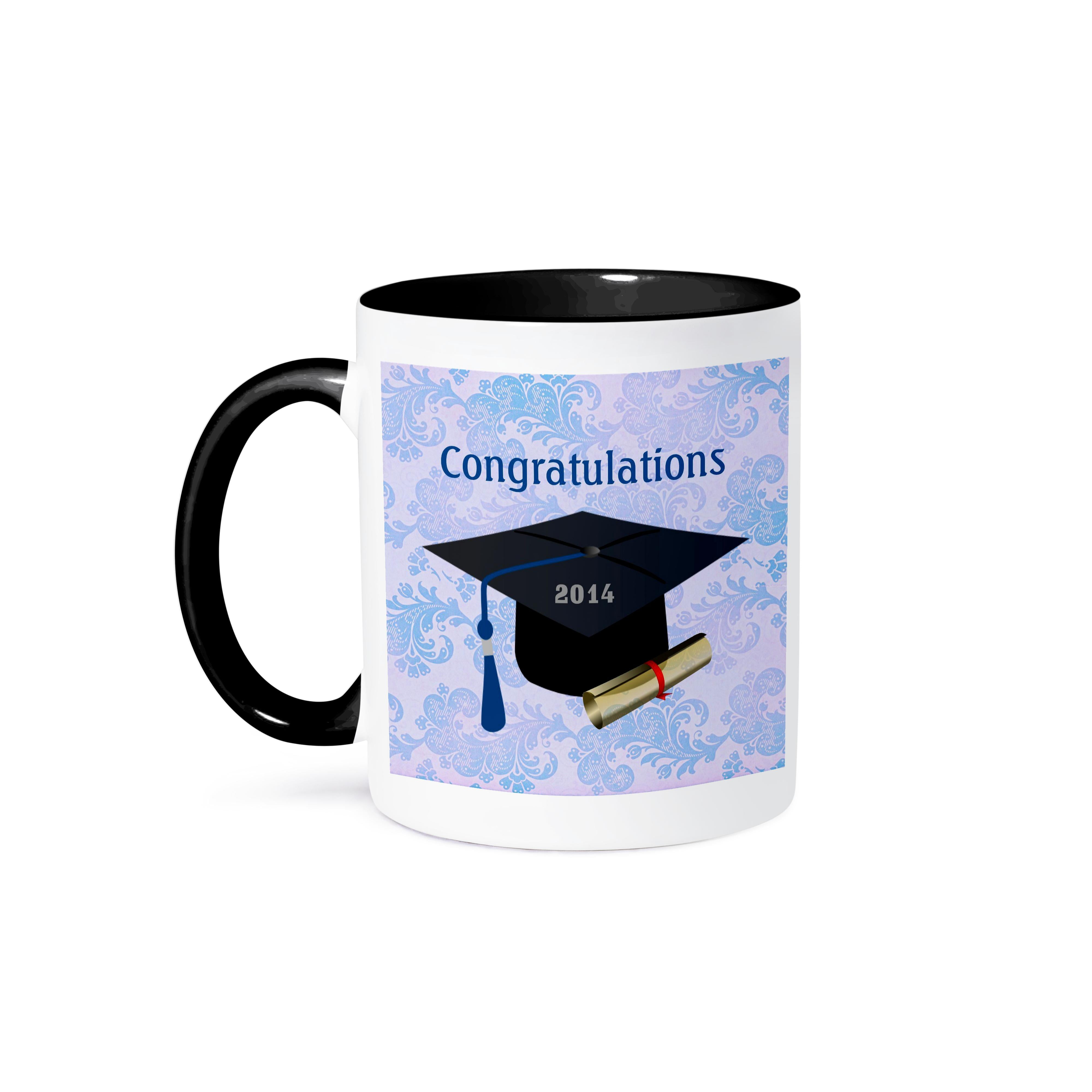 3dRose, image of 2014 grad cap with diploma blue tassel congratulations ...