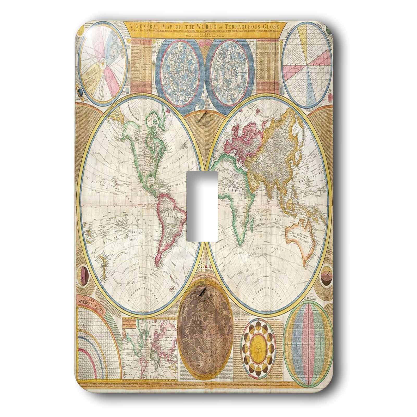 3dRose, image of first map of hemisphere and solar system, single ...