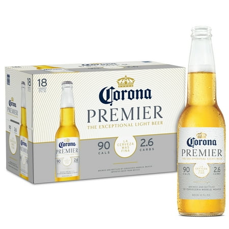 Corona Premier Mexican Lager Light Import Beer, 18 Pack Beer, 12 fl oz ...