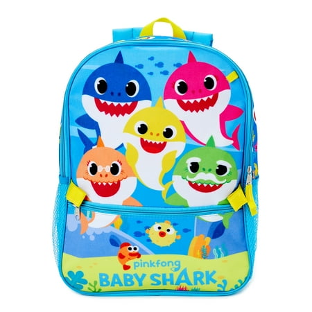 Baby Shark Children's Shark Family Blue Backpack with Lunch Bag Set 5 ...