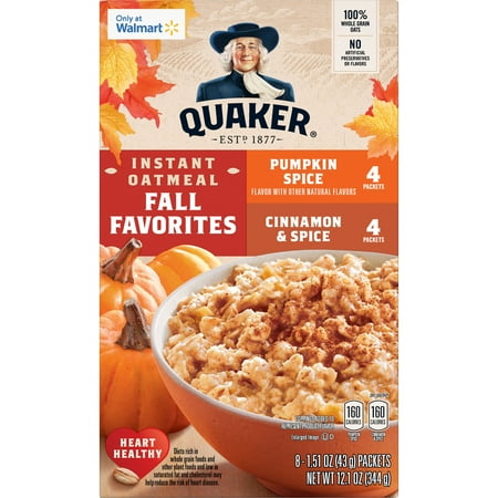 Quaker Instant Oatmeal Quick Cook Ready-to-Microwave, Fall Favorites ...