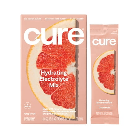 Cure Hydration Electrolyte Powder Drink Mix, Grapefruit, 8 Packets ...