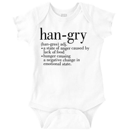 Hangry Definition Angry Foodie Romper Boys or Girls Infant Baby Brisco ...