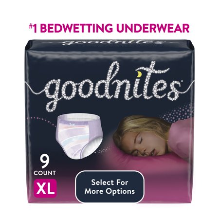 Goodnites Overnight Underwear for Girls, XL, 9 Ct (Select for More ...