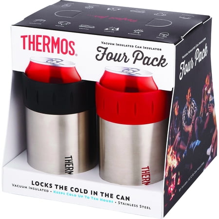Thermos 2700ARP4 12-Ounce Stainless Steel Beverage Can Insulators, 4 pk ...